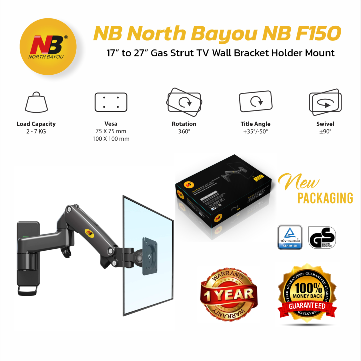 NB North Bayou F150 TV Monitor Wall Mount Bracket Full Motion ...