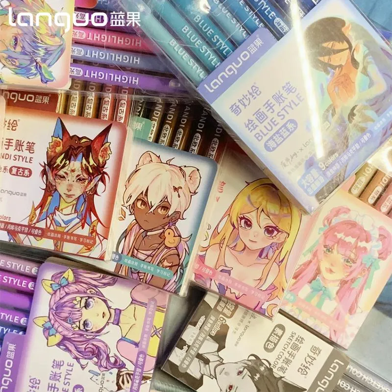 Pulpen Skin Tone Gel Pens Languo 9pcs Morandi Color Gel Pens Set ...