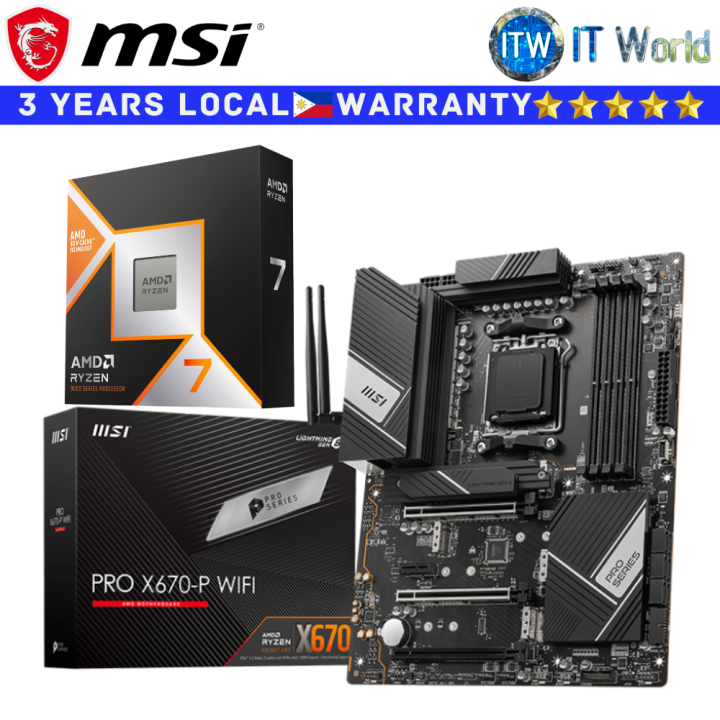 Itw | MSI Bundle Motherboard AMD Ryzen 7 9800X3D with Pro X670-P Wifi ...