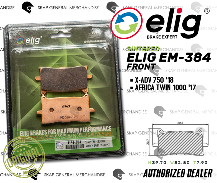 ELIG SINTERED EM-384 - FRONT - BRAKE PAD - X-ADV 750 • AFRICA TWIN 1000 ...