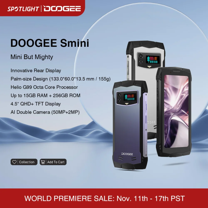 【In Stock】DOOGEE Smini Rugged Phone 4.5” qHD Display 8GB+256GB ...