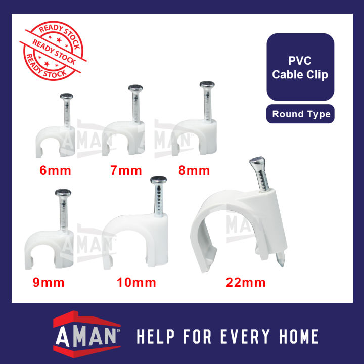 AMAN PVC Cable Clip Cable U Clip Wire U Clip Wall Wire Clip Pipe Cable ...