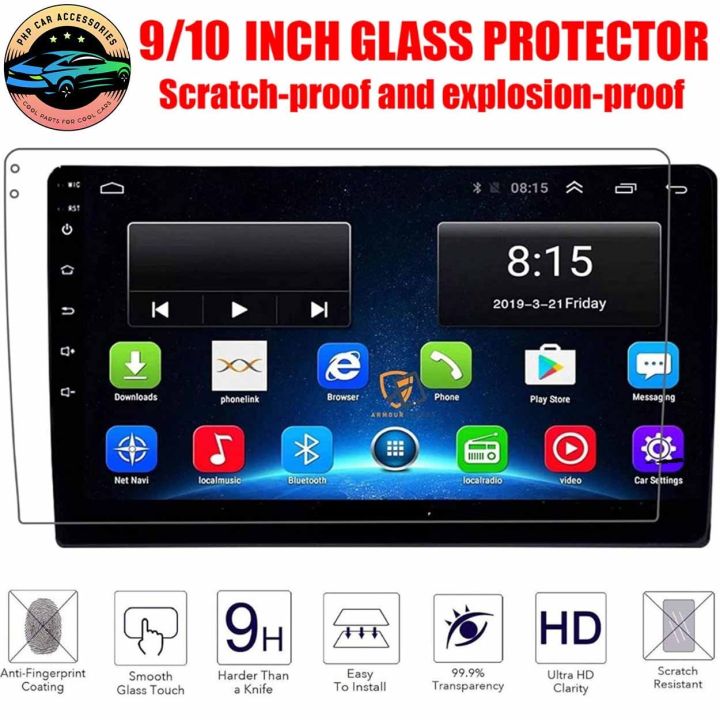 Android Car Stereo Screen Protector 9/10 inches for Head Unit Clear ...