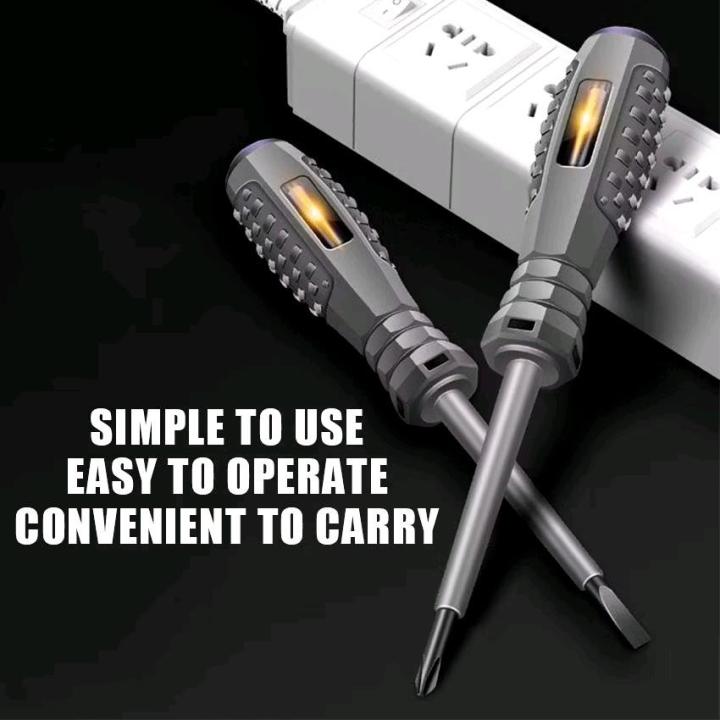 Obeng Tespen Bolak Balik dual Led tester listrik With Indicator Tes pen ...