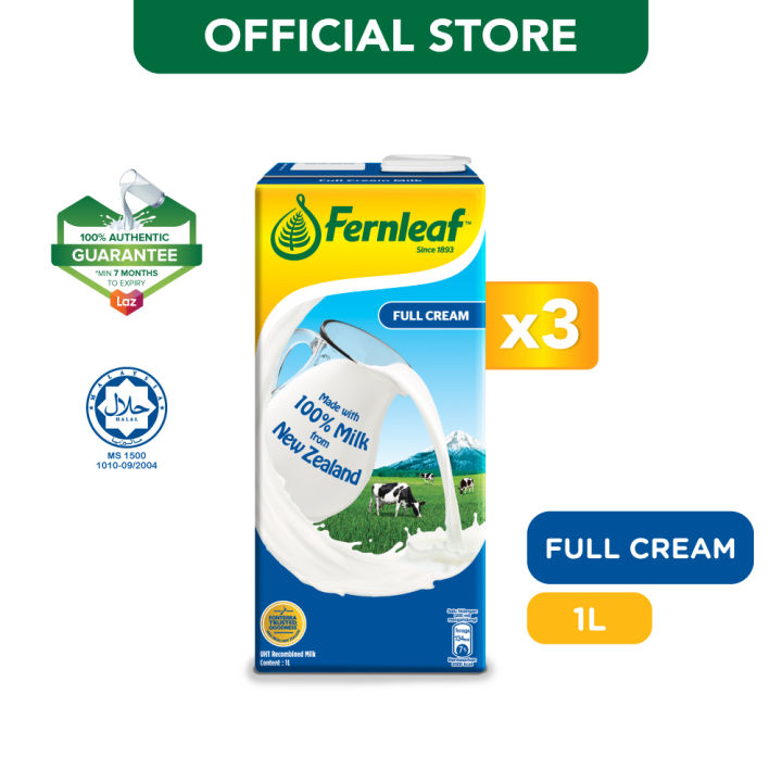 Fernleaf UHT Milk (Full Cream) 1L x 3 | Lazada