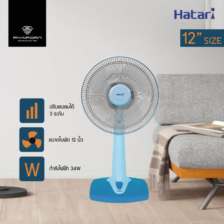 Hatari พัดลมตั้งโต๊ะ ขนาด 12 นิ้ว รุ่น HT-T12M2 | Lazada.co.th
