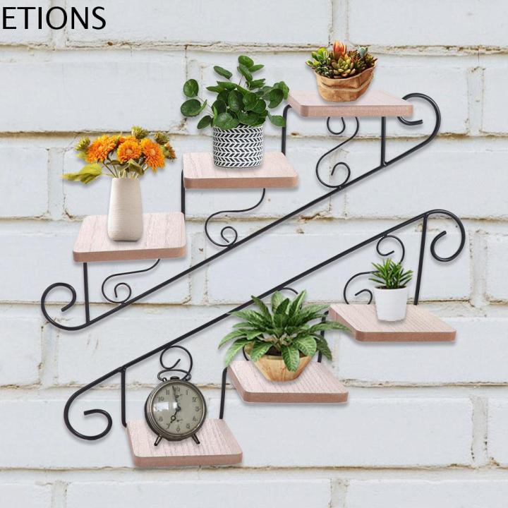 ETIONS American Style Wall-mounted Flower Stand Staircase Shape Simple ...