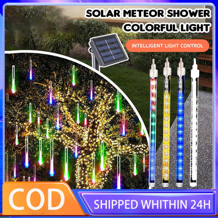 Solar Meteor Lights LED Christmas Lights 30cm Meteor Shower Lights 8 ...