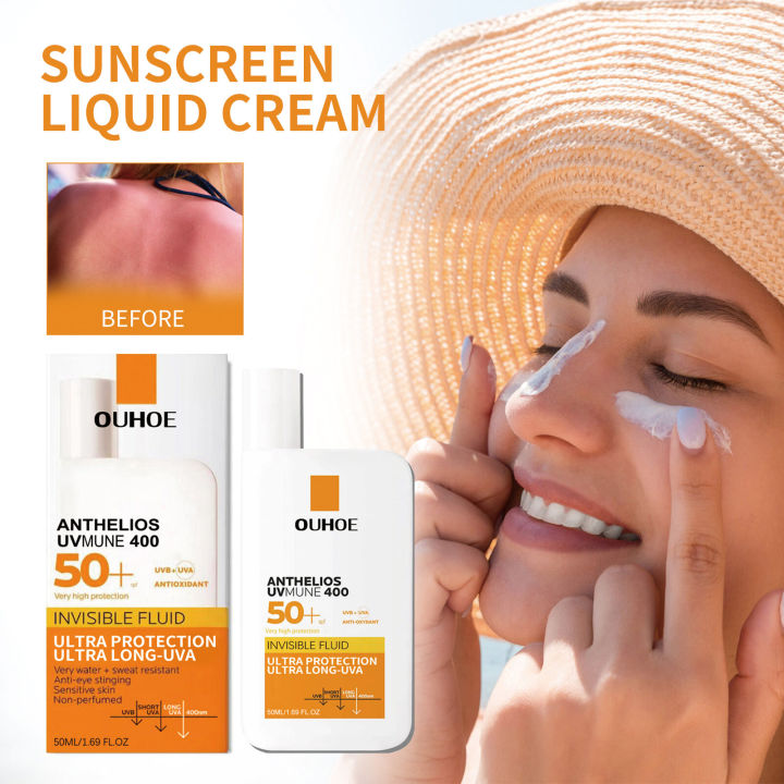 Ouhoe Sunscreen UV Shield Liquid Sunscreen Anthelios Spf 50+ Anti ...