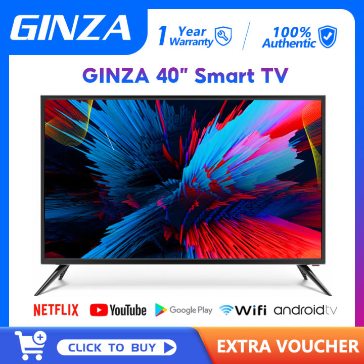 GINZA 40 Inch Smart TV LED TV Built-In Netflix & Youtube android TV FHD TV Flat Screen On Sale ...