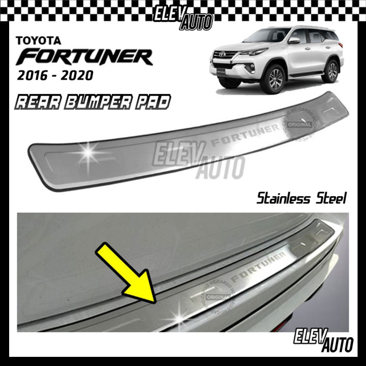 Toyota Fortuner 2016-2021 STAINLESS STEEL Rear Bumper Pad Bumper Guard ...