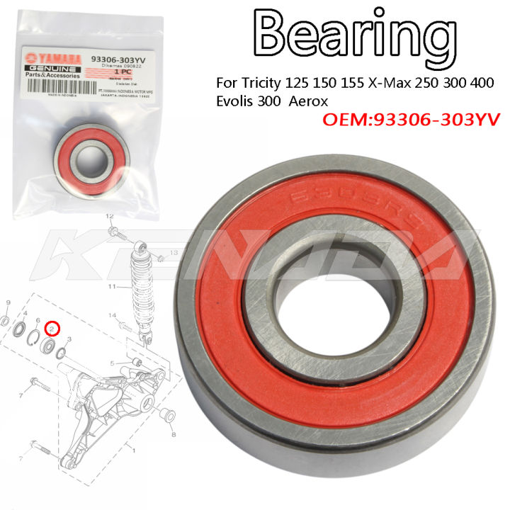 AEROX V1 REAR WHEEL BEARING 6303 (YGP) (Genuine: 93306-303YV) | Lazada PH