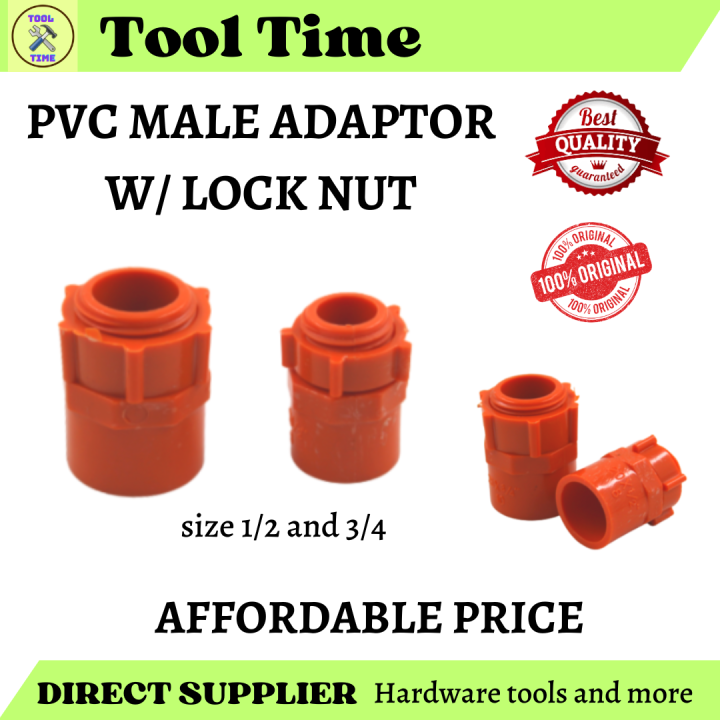 MALE ADAPTOR with lock nut size 1/2 and 3/4 | Lazada PH