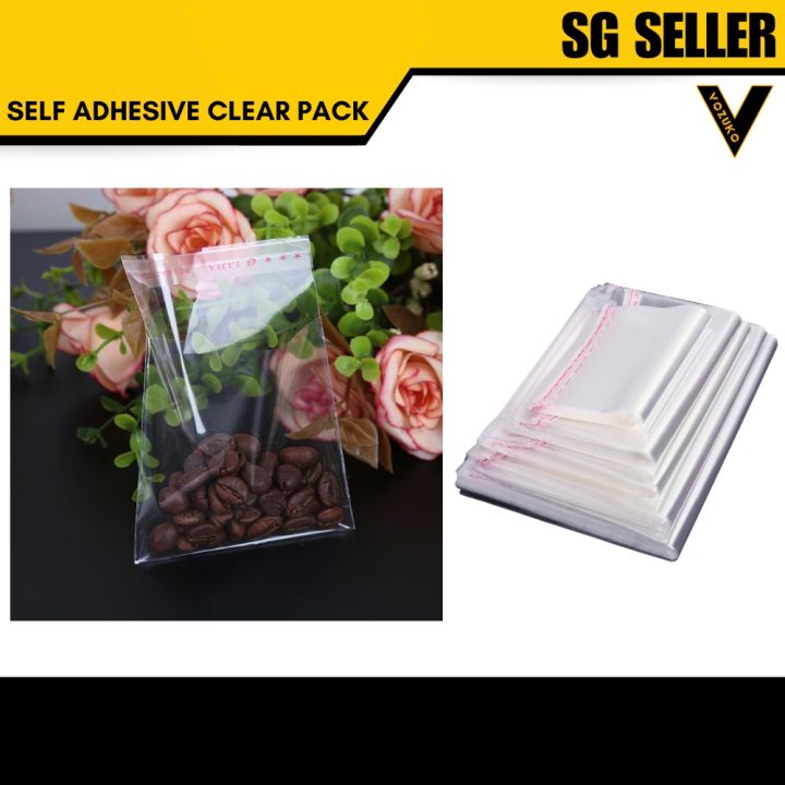[SG SELLER] Self Adhesive Clear OPP Transparent Packaging Poly Plastic ...
