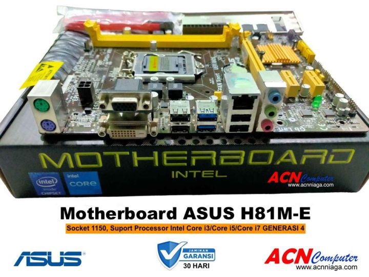 MOTHERBOARD ASUS H81M-E (SOCKET 1150) SUPORT INTEL CORE I3/CORE I5/CORE ...