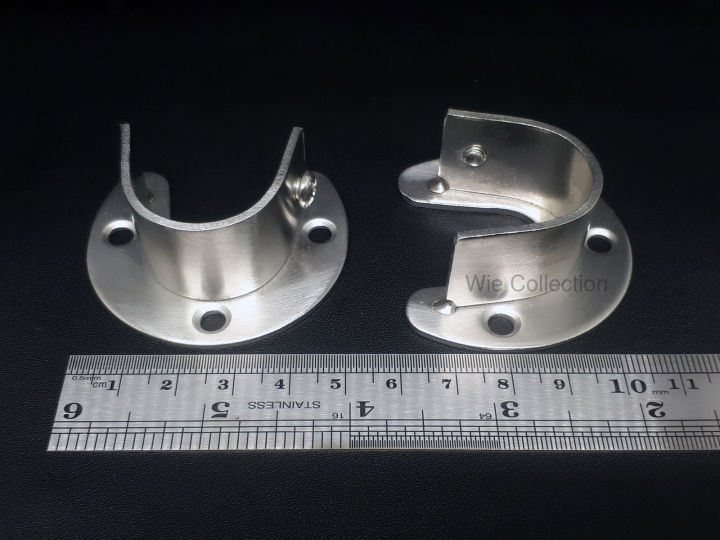 1 Set BRACKET TOPI LEMARI BESI BULAT STAINLESS 1" / KUPING BULAT ...