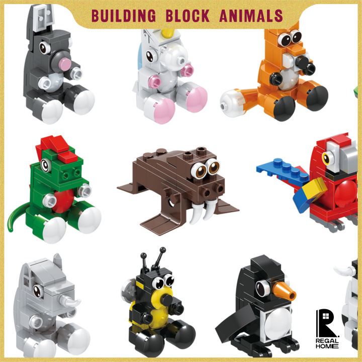 Building Blocks Animal Build Up Cute Little Miniature Building Sets ...