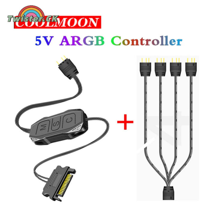 AR-1 ARGB PC Fans Controller Kit ARGB Splitter 5V 3 Pin To SATA AURA ...