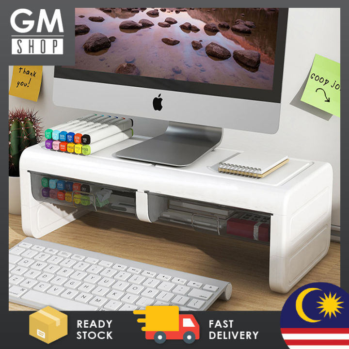 GMSHOP Desktop Storage Elevated Box Display Screen Base Shelf Office ...