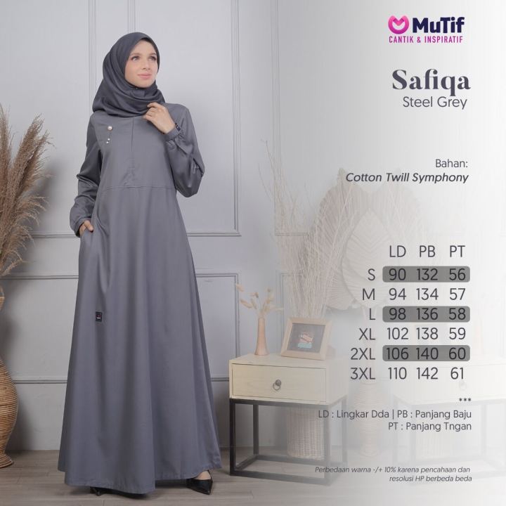 GAMIS MUTIF | Safiqa Mauve Wine | Safiqa White | Safiqa Grey | Safiqa ...