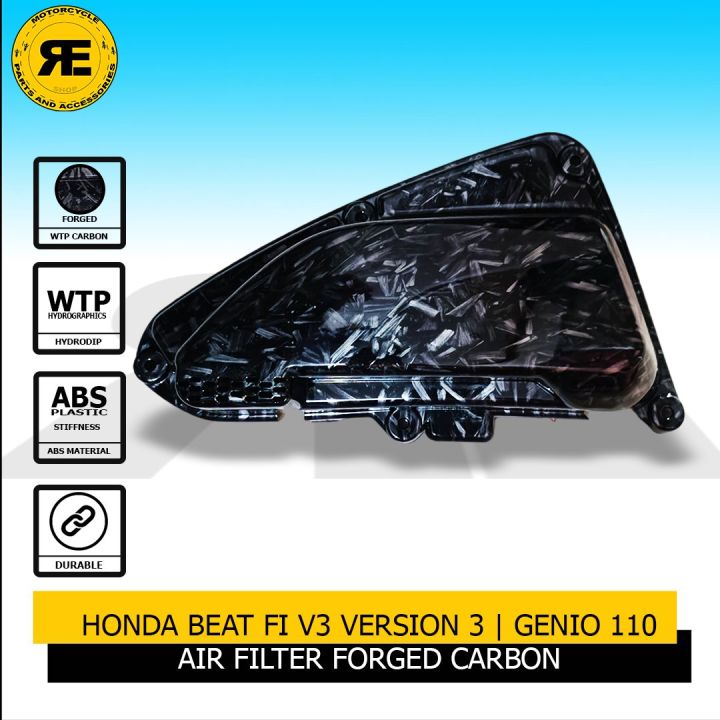 HONDA BEAT FI V3 VERSION 3 | GENIO 110 AIR FILTER FORGED CARBON | Lazada PH