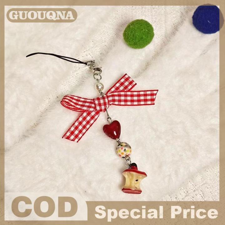 GUOUQNA 1Pc Cute Love Apple Keychain Apple Core Mobile Phone Rope ...