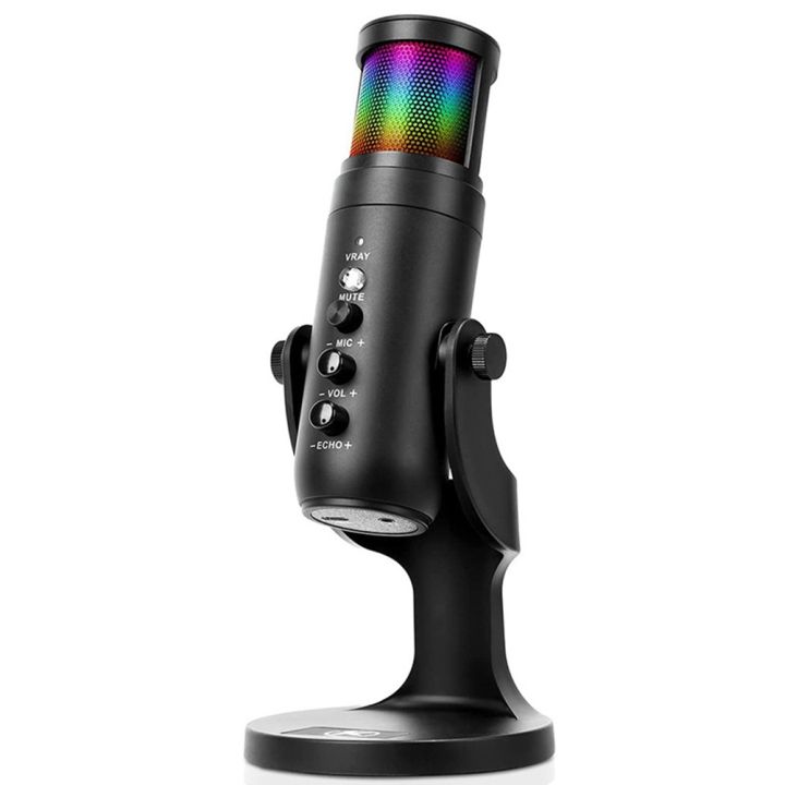 Gaming Microphone Computer Recording Microphone RGB Dynamic Light ...