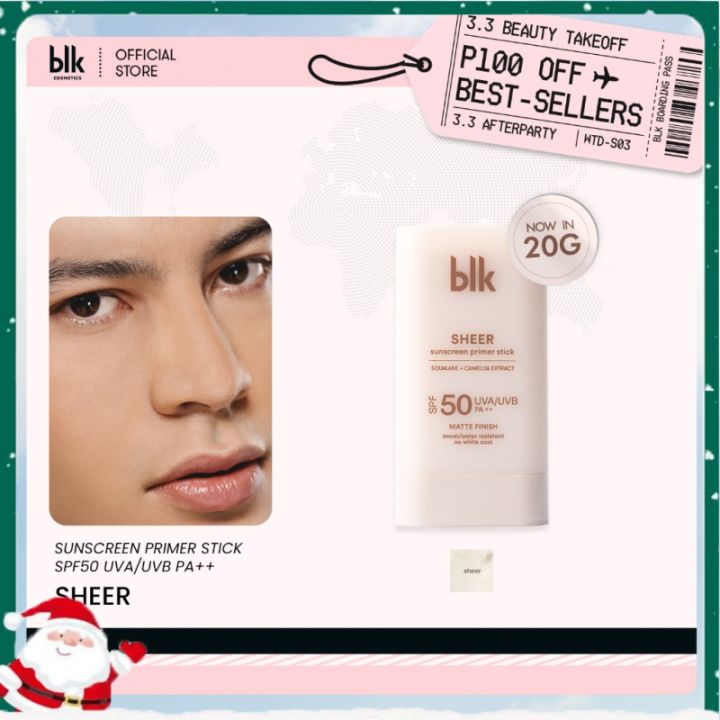 blk cosmetics universal sheer sunscreen primer stick SPF50 UVA/UVB PA++ ...