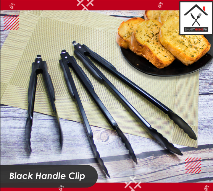 Smart Home BLACK HANDLE CLIP WITH 3 DIFFERENT SIZES tong stainless ...