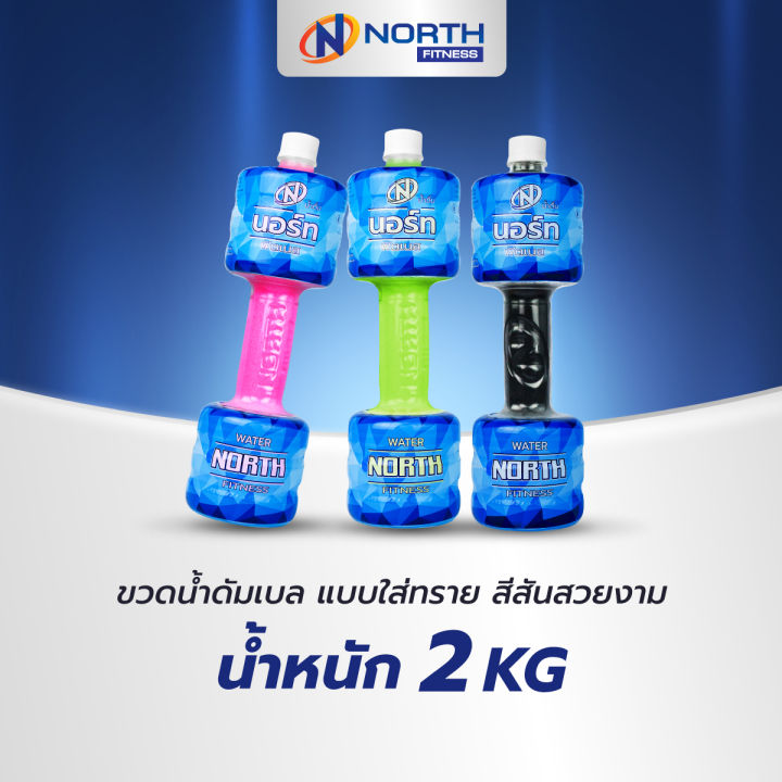 North Fitness Dumbbell Water Fitness ขวดน้ำดัมเบล แบบใส่ทราย สีสันสวย ...