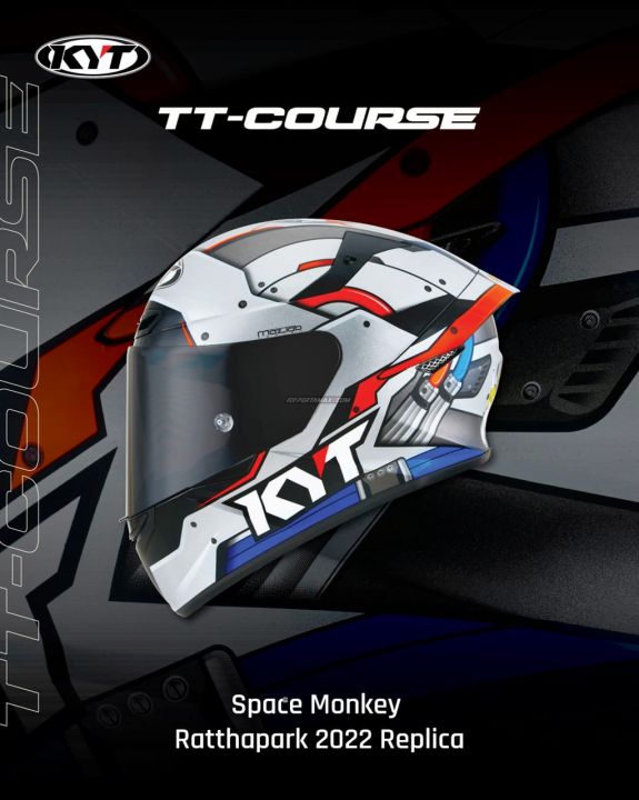 KYT TT-Course Space Monkey Ratthapark Full Face Helmet bundled with ...