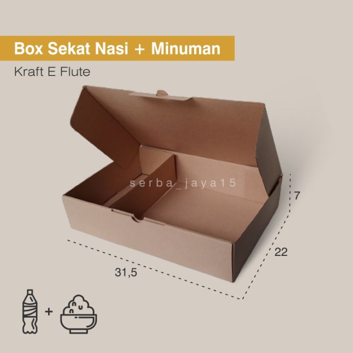 BOX SEKAT NASI + MINUMAN KARDUS SEKAT EFLUTE | Lazada Indonesia
