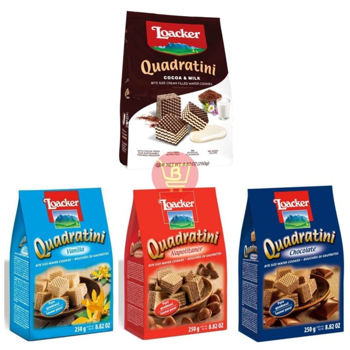 yicao485728 Loacker Quadratini Cocoa Milk Chocolate Vanilla Napolitaner ...