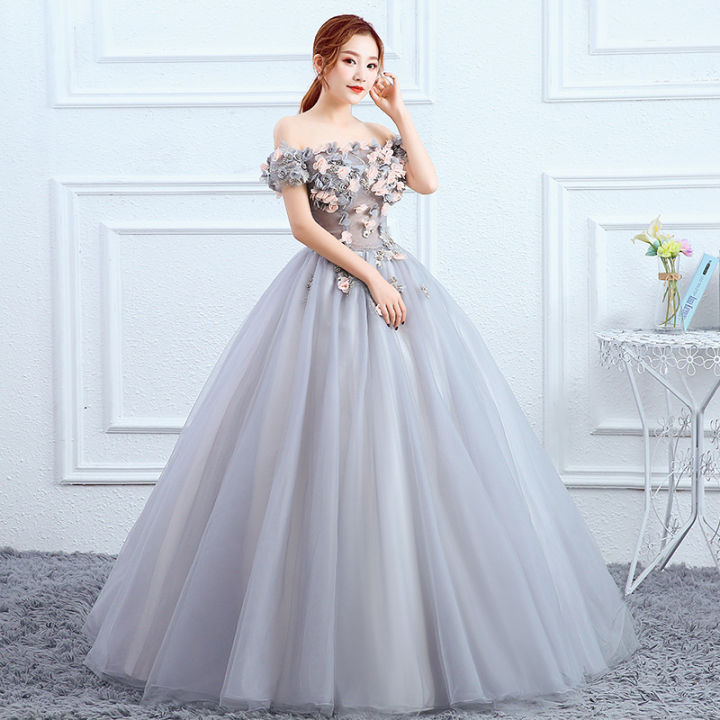 Formal Evening Long Dress For Women Photo Bridal Banquet Host Costume ...