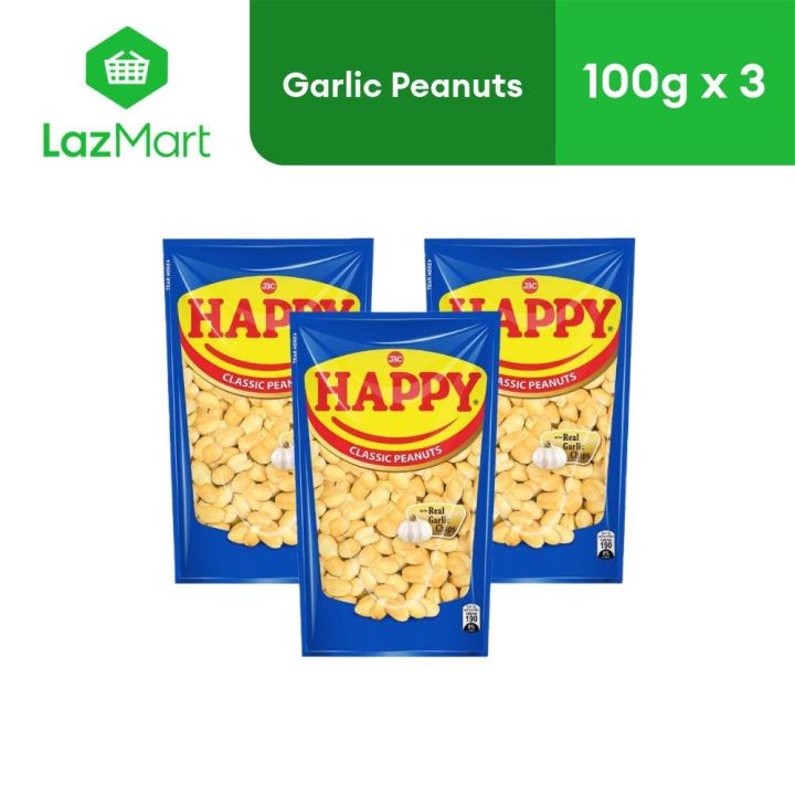 Happy Peanuts Garlic 100g x 3 | Lazada PH