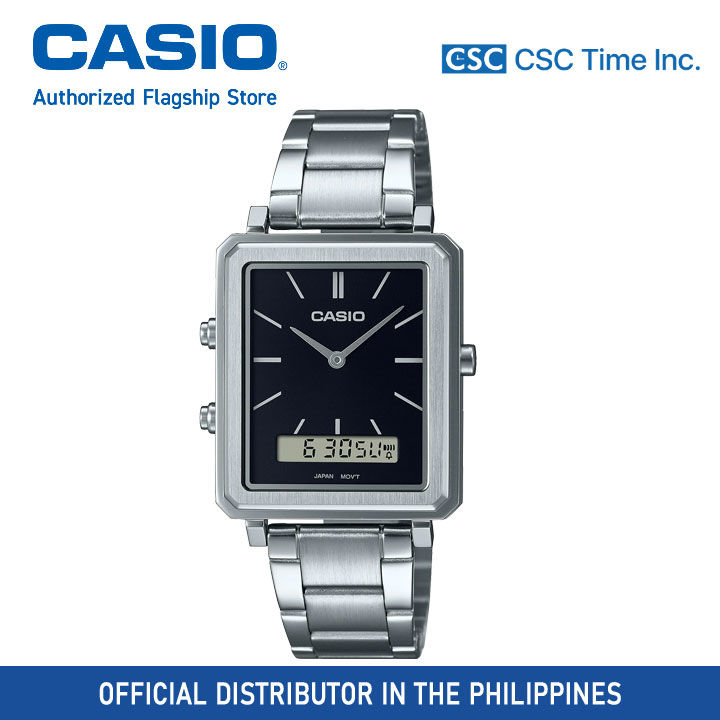 Casio (MTP-B205D-1EDF) Silver Stainless Steel Strap Date Display Watch ...