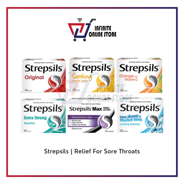 Strepsils Relief For Sore Throats ( Original / Orange with Vitamin C ...
