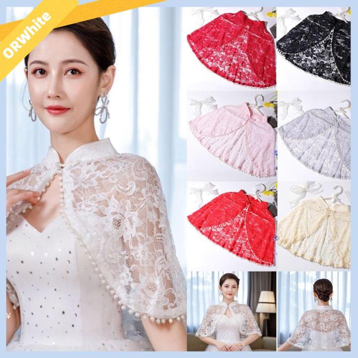 【COD&Ready Stock】 Elegant Tulle Shawl Bridal Wrap Bride Shawl Evening ...