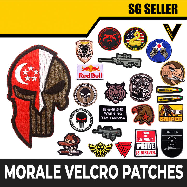 [SG SELLER] MORALE VELCRO PATCHES EMBROIDERED, RUBBER, PVC, PIN MORALE ...