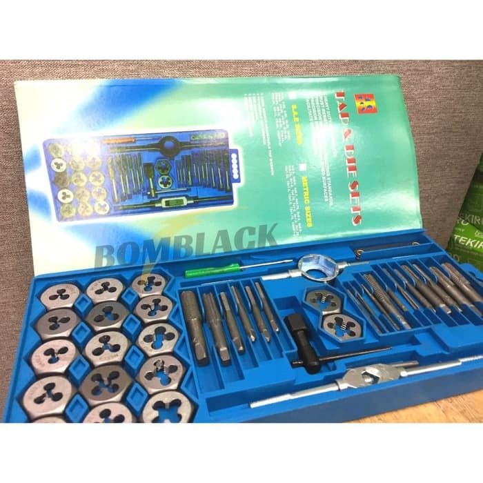 Tap And Die Set 40 Pcs Tap Dan Dies Senai Ulir Drat Baut Mur Snai Snay ...