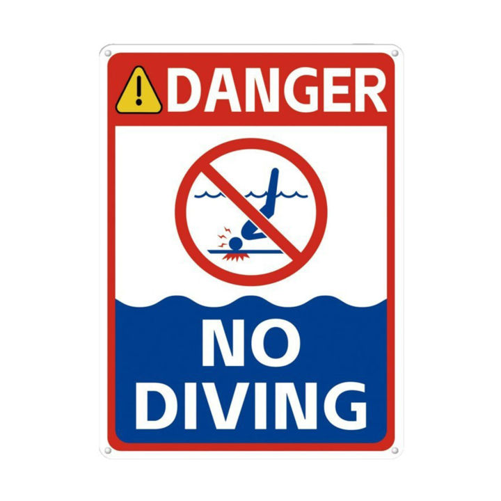 Sanwood® Aluminum Pool Caution Board Aluminum Pool Warning Sign ...