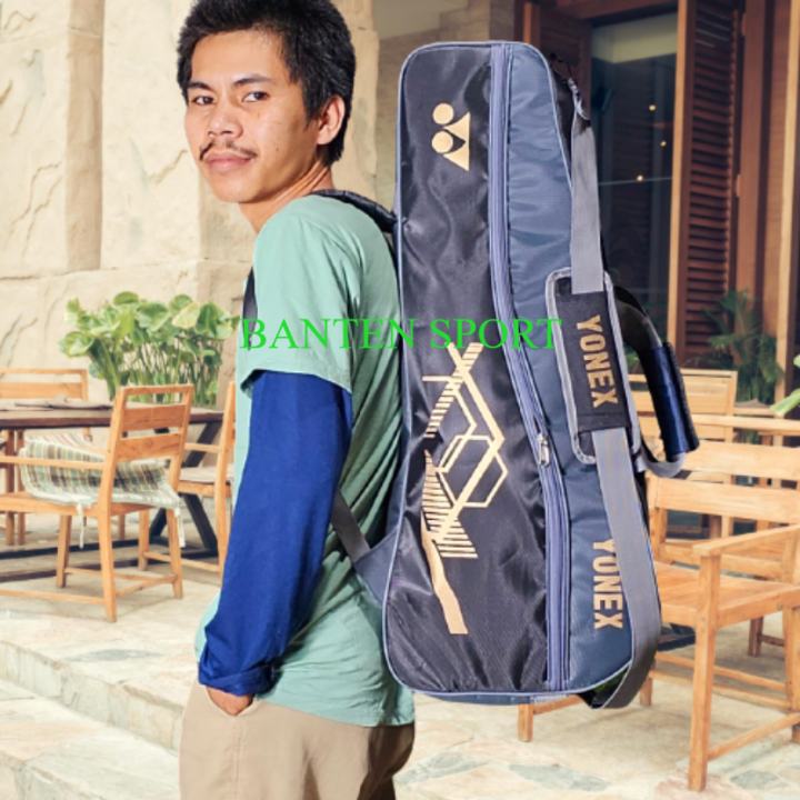 Tas raket badminton terbaru ransel punggung 2R bahan kain kanvas denim ...