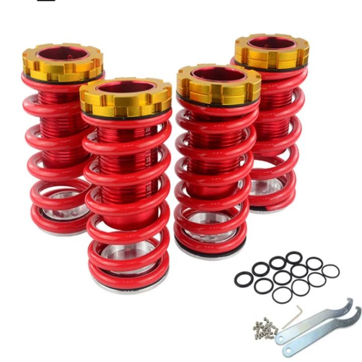 Lowering Scaled Adjustable Suspension Coilover Red Springs For 88-00 Honda Civic EG EJ EK ...