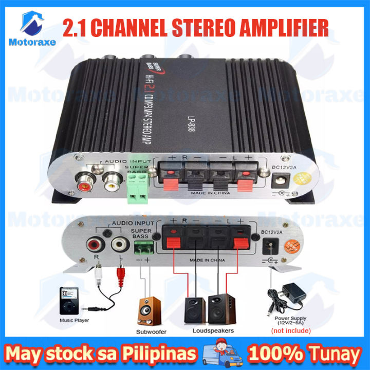 🇵🇭 Mini HIFI Audio Stereo Power Amplifier Subwoofer MP3 Car Radio 2.1 ...