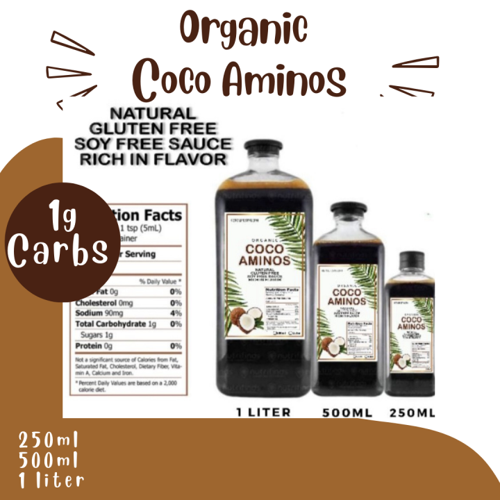 Organic Coco Aminos 250ml,500ml, 1liter (Soy-free/Gluten-Free/Diabetic ...
