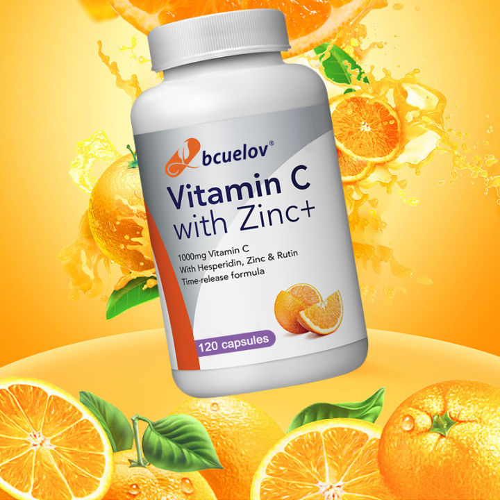 cuelov Vitamin C + Zinc Capsules - supports healthy body systems and ...