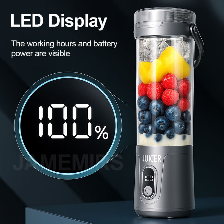 JameMirs Portable Juice Blender 550ML 12 Blades Mini Juicer Cup Hand ...
