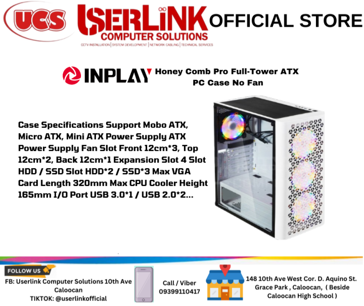 Inplay Honey Comb Pro Full-Tower ATX PC Case White | Lazada PH
