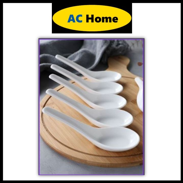 AC Home ( 10 Pcs ) Chinese Style Porcelain Soup Spoon / Sudu Sup / 陶瓷汤匙 ...