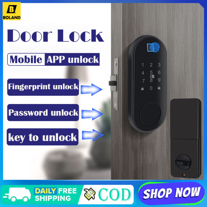 Boland Fingerprint Door Lock Password Key IC Card Mobile APP Unlock ...